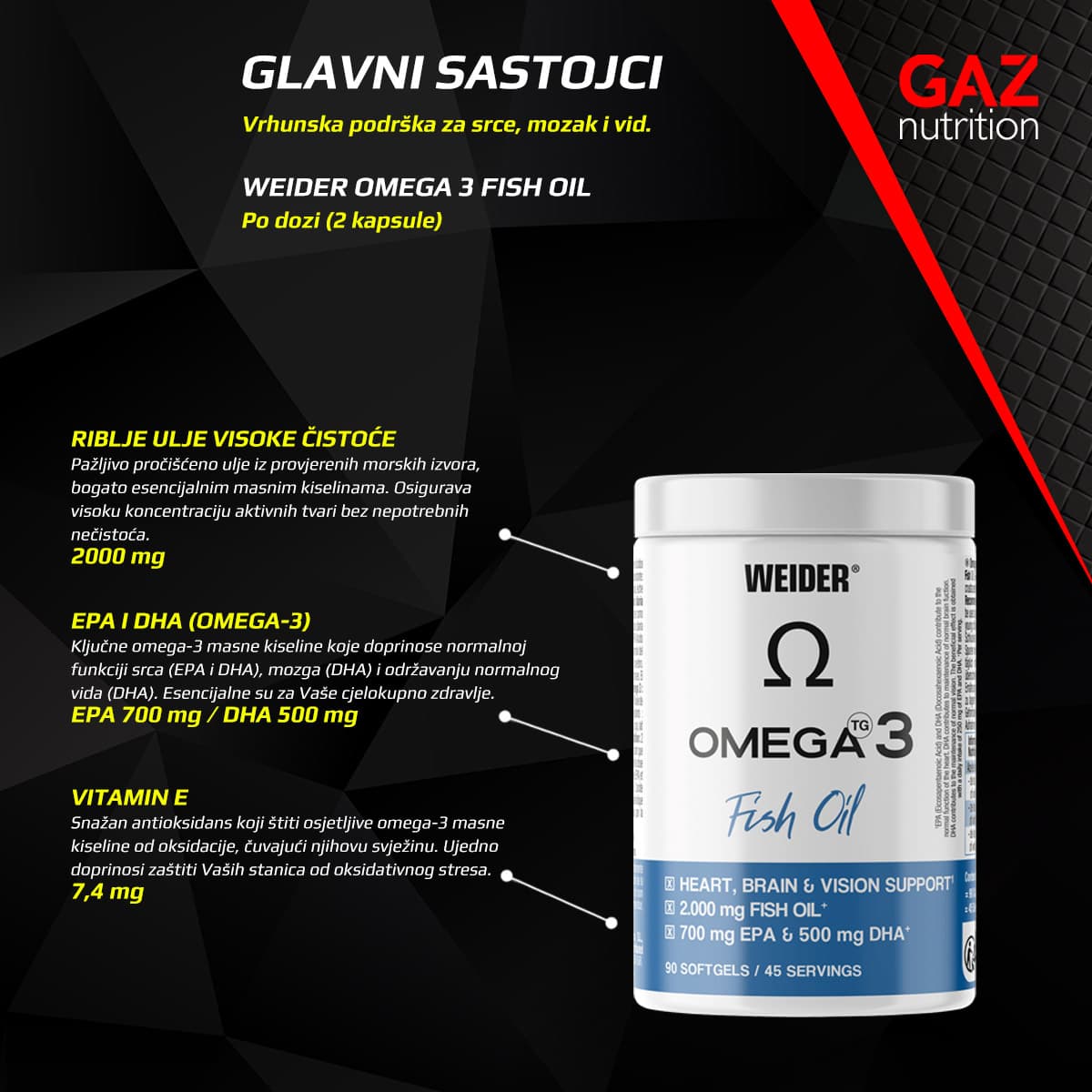 Weider Omega 3 Fish Oil - GAZ Nutrition