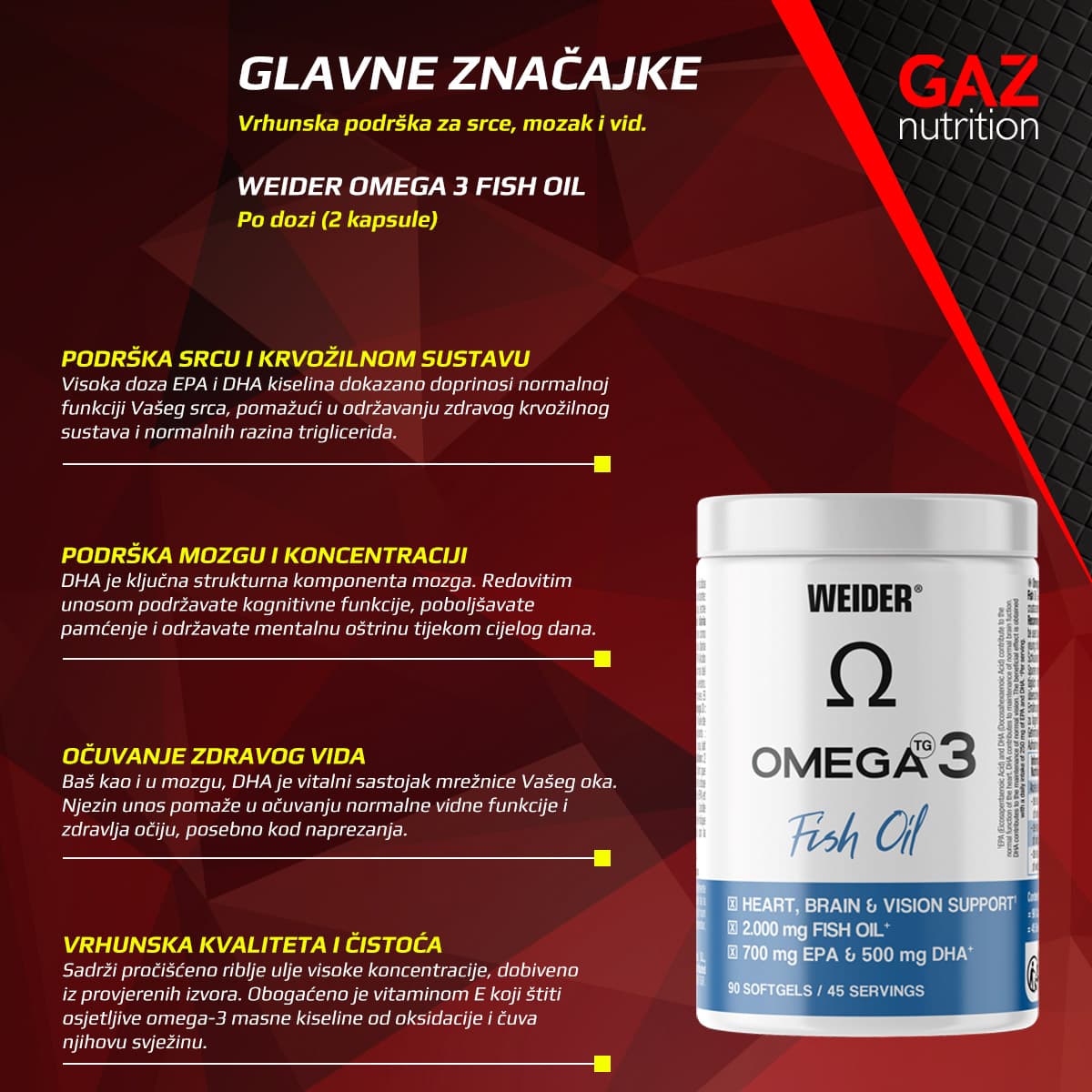 Weider Omega 3 Fish Oil - GAZ Nutrition