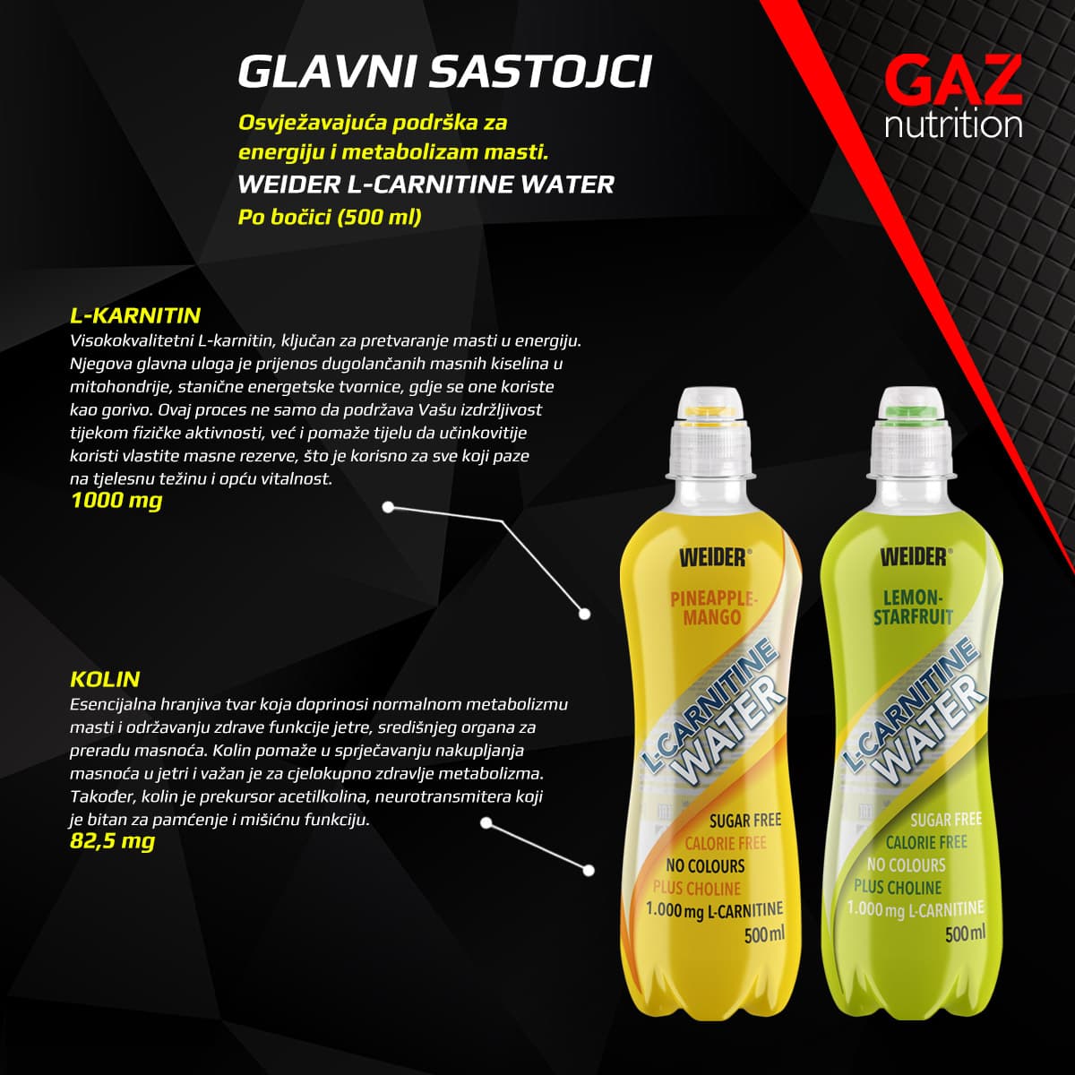 Weider L-Carnitine Water | GAZ Nutrition