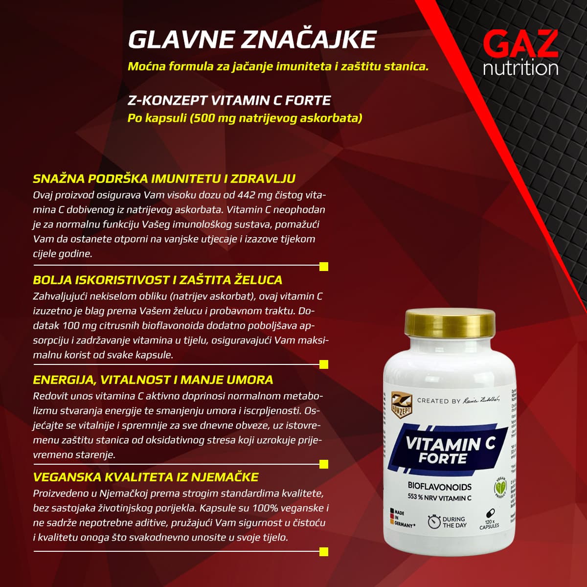 Z-Konzept Vitamin C Forte Bioflavonoids - GAZ Nutrition