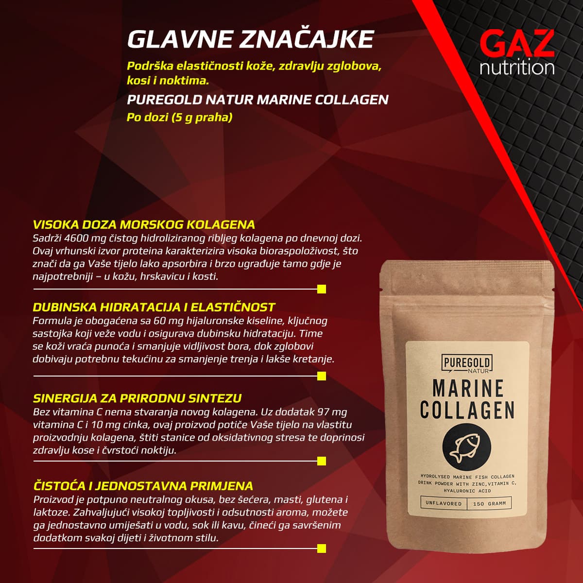 Pure Gold Natur Marine Collagen - GAZ Nutrition